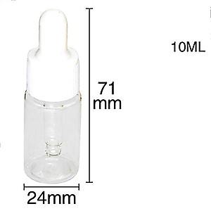 24PCS 10ML 0.34oz Empty Plastic Eye Dropper Bottles With Glass Pipettes Dropping Container For Essential Oil Aromatherapy Medicine Cabinet Dispenser Vials (Clear)