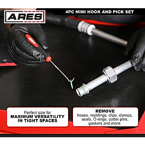 ARES 10036 - Precision Hook, Pick, and Driver Set - 12-Piece Set Includes Angled, Straight, and Full Hooks and Picks – Flathead, Phillips, and Torx Drivers - Easily Remove Pieces and Drive Fasteners