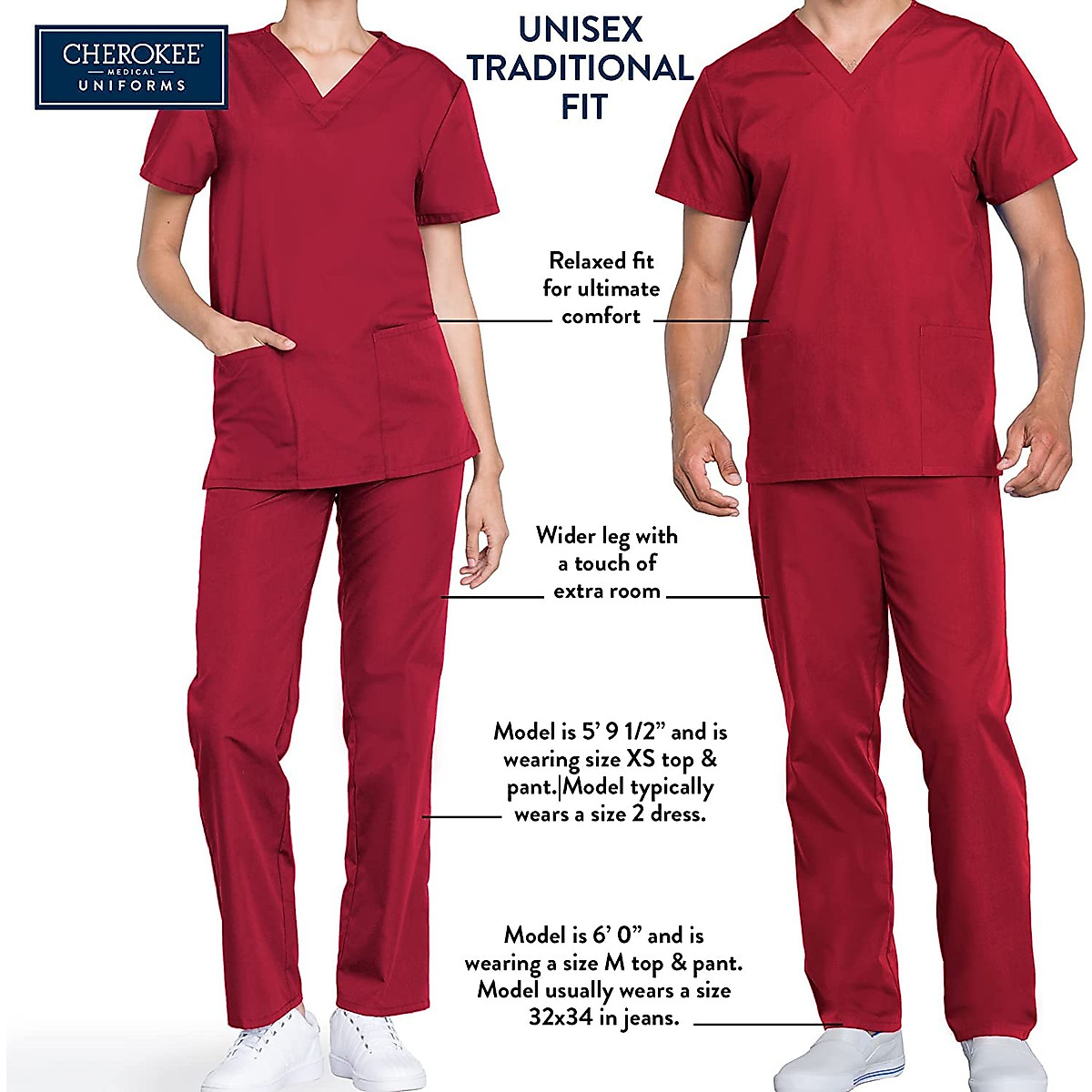 Cherokee 40 Inch Unisex Lab Coat, White, Medium