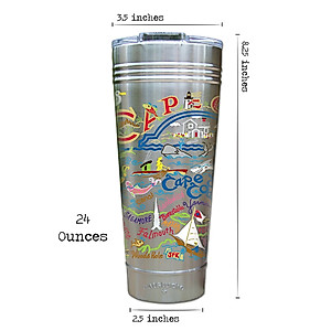Catstudio Cape Cod Thermal Tumbler | Triple Wall Insulation With Non Slip Bottom | Great Travel Cup for Water, Coffee, Tea, or Smoothies