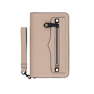 Rebecca Minkoff Regan Universal iPhone Plus Leather Wristlet Wallet, Nude
