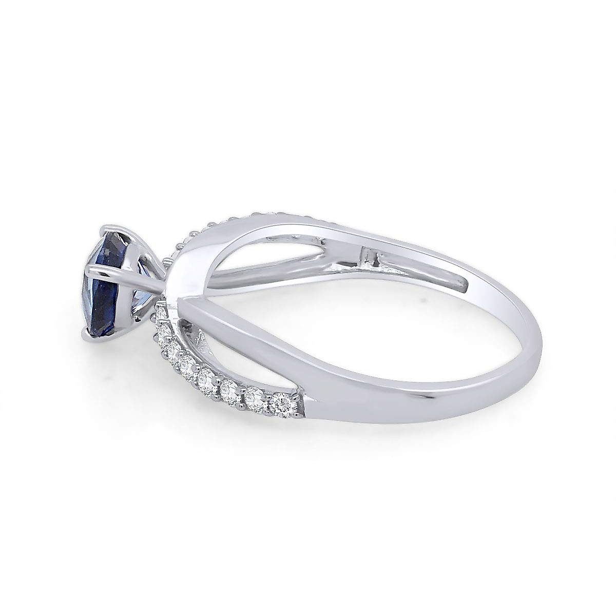 AFFY 1 1/4 Carat Simulated Tanzanite & White Sapphire Infinity Ring Jewelry Gift for Women in 14k White Gold Plated Brass (White Color, Clarity, VVS1-VVS2, 1.25 Cttw) - 10