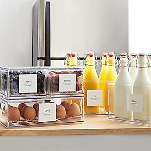 Talented Kitchen 157 Pantry Organization Labels for Food Storage Containers, Preprinted Black All Caps on Matte White Vinyl Stickers + Numbers for Minimalist Kitchen (Water Resistant)