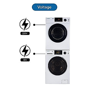 Equator Power Touch 18 lbs Compact 110V Washer +220V Vented Digital 4cf Dryer