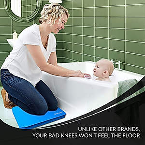 Sleek Garden Premium Thick Kneeling Pads Bath Floor Kneeler for Baby, Knee Pad Cushion for Pool | Thickest, Most Comfortable Foam Mat Kneeler for Yoga & Exercise,Waterproof (11"x17.8"x1.5, Blue)