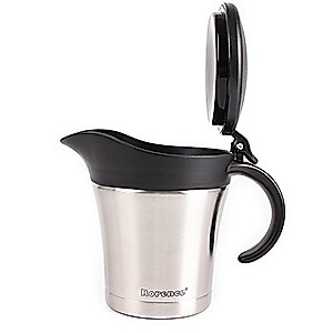 Rorence Stainless Steel Double Insulated Gravy Boat/Sauce Jug 16 Ounce Capacity