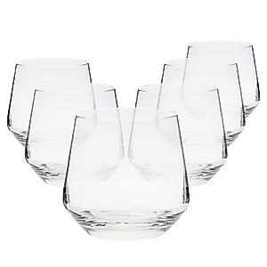 Juvale 13oz Whiskey Glasses, Double Old Fashioned Glasses for Scotch, Bourbon, Cocktails (Set of 6)