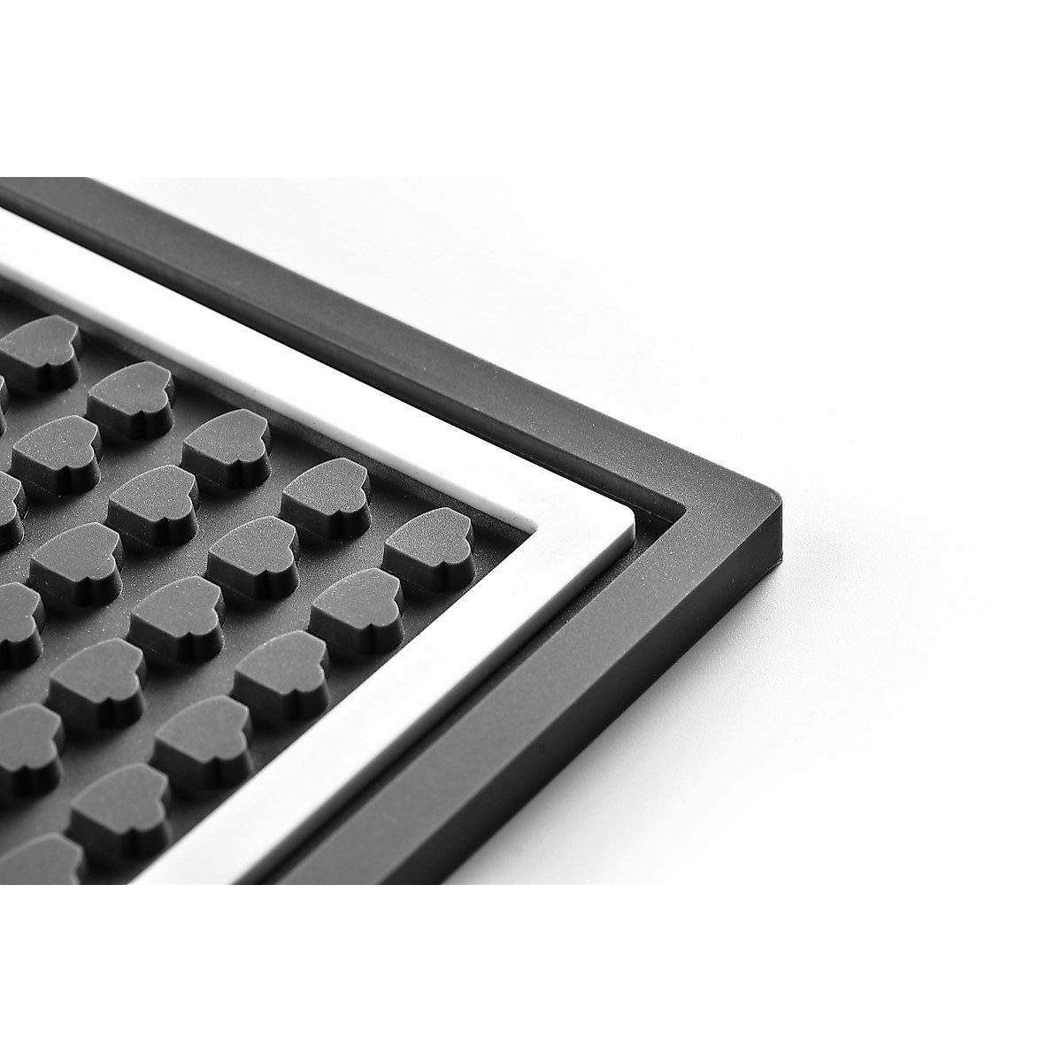 URBN Premium Thick Non-Slip"But First Coffee" Rubber Spill Mat for Countertop or Kitchen Bars, 18in x 14in x 0.4in - Black