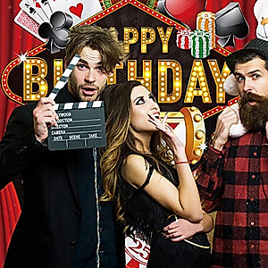 Casino Theme Birthday Party Decorations Casino Door Cover Las Vegas Casino Birthday Party Decorations Casino Night Photograph Casino Las Vegas Party Decoration Supplies, 6 x 3 Feet