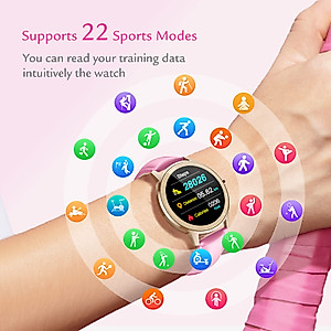 Smart Watch for Women Fitness Tracker: Smartwatch for Android & IOS Phone with Waterproof IP68 Pedometer Heart Rate Blood Oxygen Monitor Activity Wrist band Bluetooth Sport Bracelet (rose red)