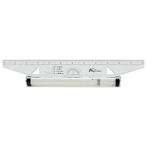 Acurit Rolling Ruler - A Must Have 4-in-1 Tool for Any Artist, Perfect for Illustrations, Drawings, Measurements, Line and Angle Drawing, & More! - Single