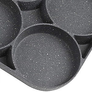 Pancake Pan, Japanese Obanyaki Pan Nonstick Aluminum Pan, Egg Frying Pan with 4 Holes, for Fried Egg, Burger, Breakfast Pancake Making, with Anti-Scald Handle(A)