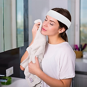 LALAFINA 48pcs Headband Skin Care Hair Band Face Washing Hair Hoop Facial Hair Bands Spa Hair Wrap Facial Head Bandana for Hair Spa Head Wraps Non-woven Fabric White Facial Mask Miss Sports