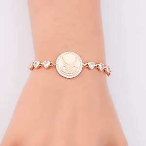 LQRI Air Force Gift Air Force Medal Pendant Bracelet Military Jewelry Force Mom Gift Proud Air Force Sister Wife