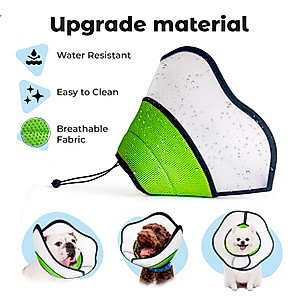 Soft Dog Cone - Adjustable Pet Recovery Cone - Ideal for Post-Surgery Comfort – Adjustable fit Cone for Large and Medium Dogs (Size L Green)