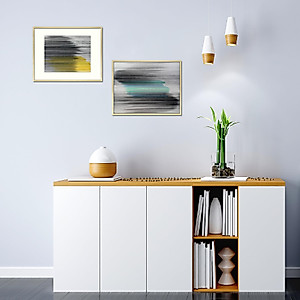 AUEAR, 11x14 Aluminum Metal Wall Mounting Photo Frame with Ivory Mat for 8x10 Pictures Includes Sawtooth Hangers, Spring Clips Real Glass (Gold, 2-Pack)