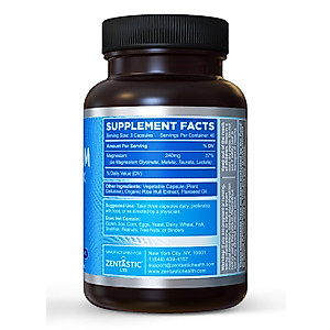 Zentastic 4-in-1 Magnesium Complex - Chelated Magnesium Glycinate, Malate, Taurate & Lactate - High Absorption for Nerves, Immune, Bones, Muscles - Magnesium Supplement - 120 Magnesium Capsules