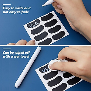 48 Pairs Sports Eye Black Stickers Eye Strips Sports Breathable Eye Stickers with 1 White Pencil for Baseball Football Softball Fans on Game Day (Black)