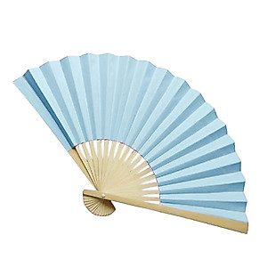 Chinese Fan Traditional Chinese Fans Hand Held Fans Paper Bamboo Folding Fans For Church Wedding Decor Fan Japanese Fan (Color : Onecolor, Size : 23CM)
