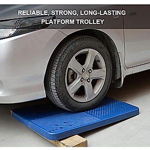 Generic Trolleys,Beauty Salon Cart Trolley Commercial Platform Trolley 400Kg, Indoor/Outdoor Foldable Platform Truck Flat Barrow with Heavy Duty Rubber Wheels for Home