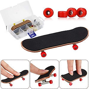 YICHUMY DIY Fingerboard Kit with Box 5 Packs Mini Fingerboards Professional Mini Skateboard Finger Skateboard with Mini Wrench/Screwsdriver/Brackets/Screws/Fingerboard Wheels Wheels