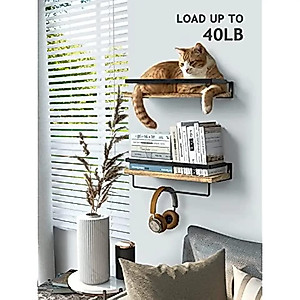 MS'Skincal Rustic Wall Floating Shelves - Perfect for Living Room, Kitchen, and Bedroom - Includes Towel Bar for Added Convenience - Organize in Style with This Farmhouse Home Decor