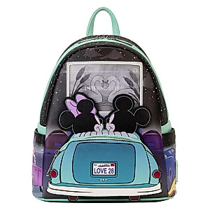 Loungefly Mickey & Minnie Date Night Drive-In Lenticular Mini Backpack Standard