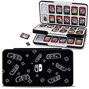 NOOP Switch Game Case for Nintendo Switch with Micro SD Memory Cards Holder, Customized Pattern Game Card Case with 48 Game Card Slots and 24 Micro SD Card Slots (48 Slots(Joy-Con Grip))