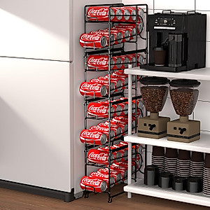 2 Pack -SUFAUY Stackable Beverage Soda Can Dispenser Organizer Rack for Pantry or Refrigerator, Black
