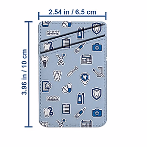 Diascia Pack of 2 - Cellphone Stick on Leather Cardholder ( Dental Linear Pattern Pattern ) ID Credit Card Pouch Wallet Pocket Sleeve