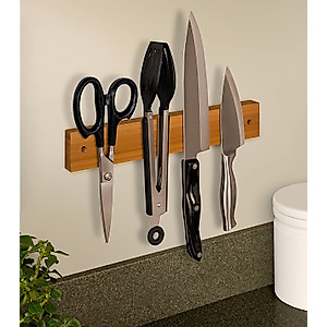 Knife Magnetic Strip, Magnetic Knife Holder for Wall, Powerful Wood Hanger Knife Bar for Kitchen Knives & Tools