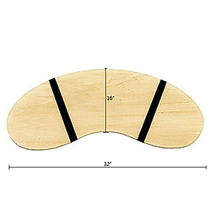 32" Portable Curved Shape Light Wood Lap Desk by Trademark Innovations
