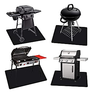 SIRUITON Large Under Grill Mats, 75″x36 inch Under BBQ Mat Protect Decks and Patios from Grease Splatter, Absorbent Oil Reusable and Washable, Fire Pit Ember Mat