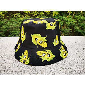 Corn Cob Fisherman Hats Summer Travel Bucket Beach Sun Hat Outdoor Cap for Women Kids Teen Girls