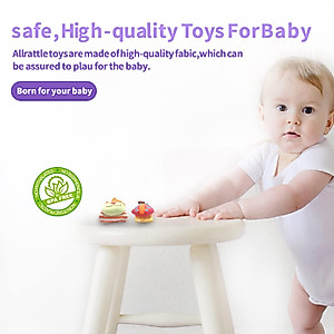 SIYWINA Wrist Rattle Foot Finder Socks 4 Pcs Baby Rattle Toys Gift for Infant Boy Girl