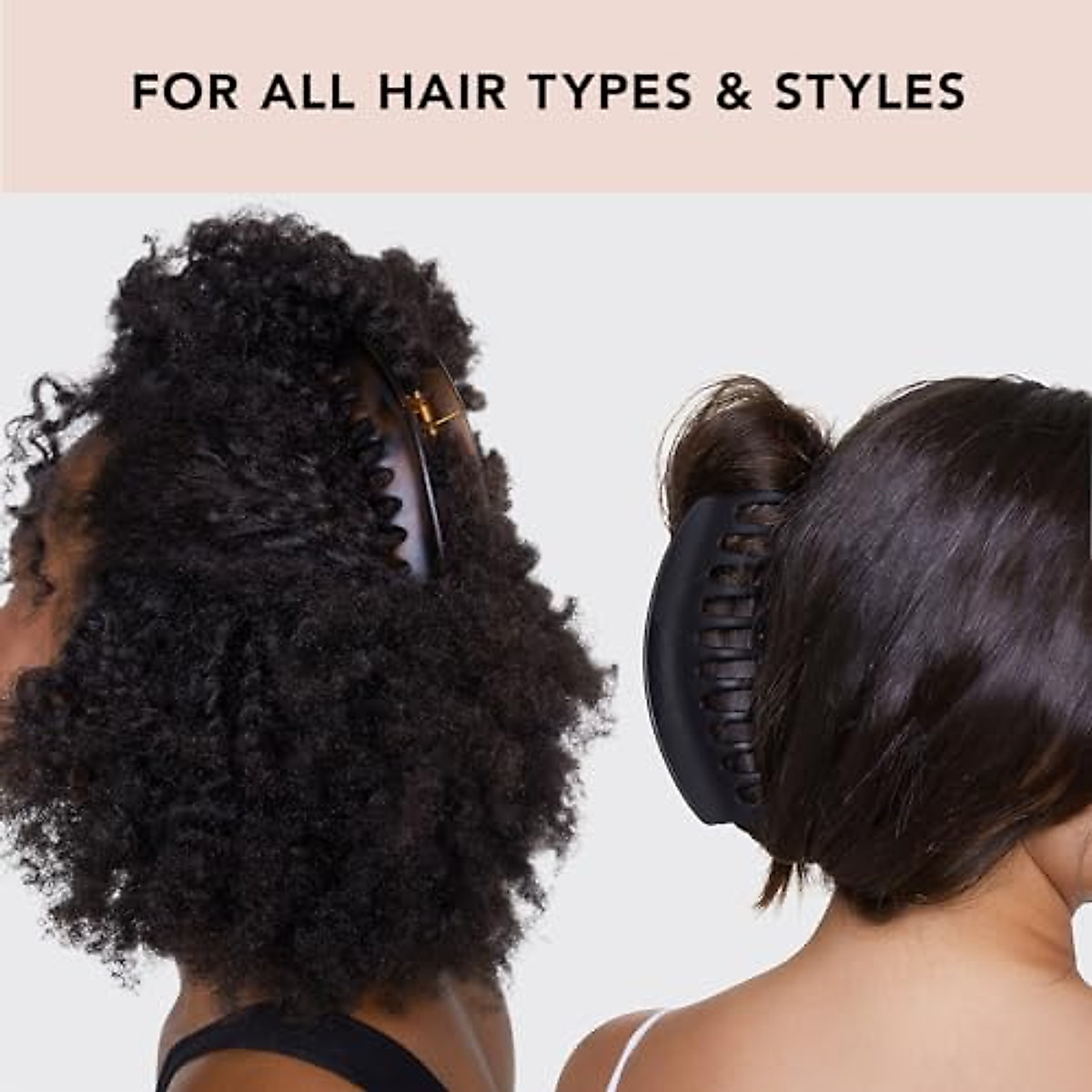 Kitsch Large Hair Clips for Women - Jumbo Dome & Claw Clips for Thick Hair | Big Banana Clips for Teen Girls | Stylish Hair Styling Accessories (2pc Tortoise&Black)