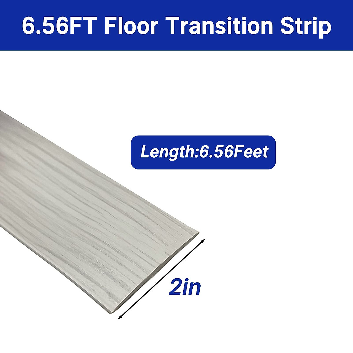 6.56 Ft Vinyl-Floor-Transition-Strip-Self-Adhesive 2 in Width - Guokller Rubber Transition Strips for Laminate Flooring/Repairing Floor Gaps and Doorway