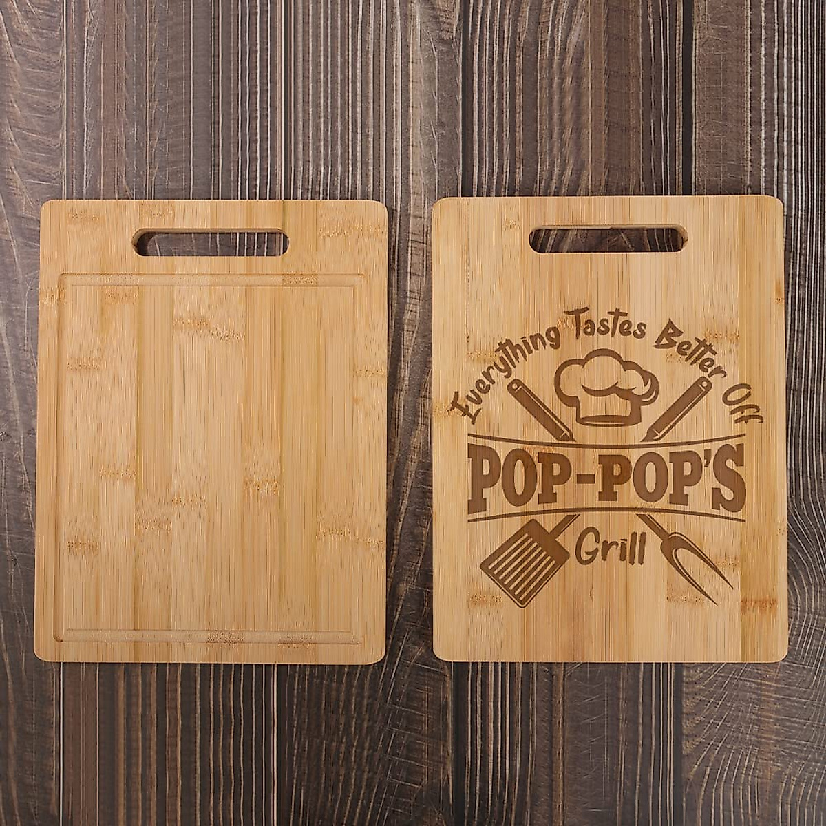 KITCHENVOY Grandpa Cutting Board - Gifts for Grandpa on Fathers Day - Pop Gifts for Grandpa from Grandkids - Grandpa Kitchen Gift for Christmas, Anniversary