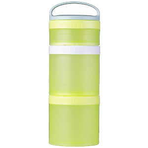 Whiskware Stackable Snack Containers for Kids and Toddlers, 3 Stackable Snack Cups for School and Travel, Neon Yellow
