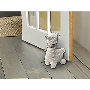 Elements 5.91x11.22x10.43 Inch White Llama Weighted Fabric Door Stopper