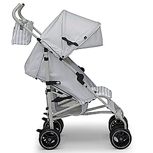 babyGap Classic Stroller - Lightweight Stroller with Recline, Compact Fold & Removable Parent Organizer - Made with Sustainable Materials, Grey Stripes