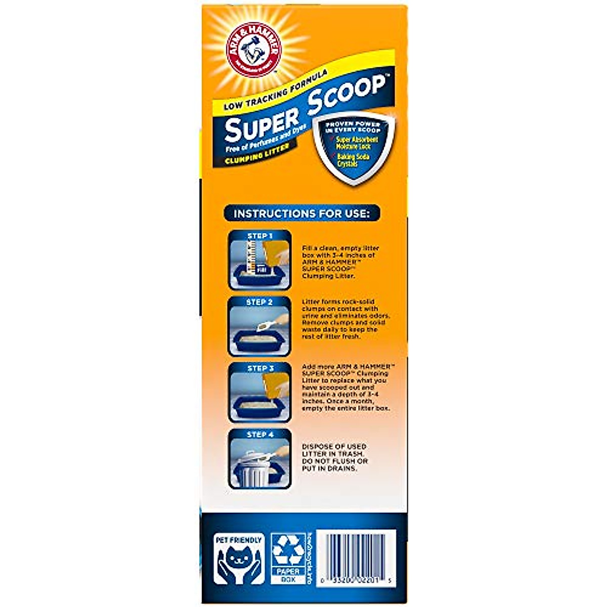 Arm & Hammer Super Scoop Clumping Litter, Fragrance Free 20lb (33200022015)