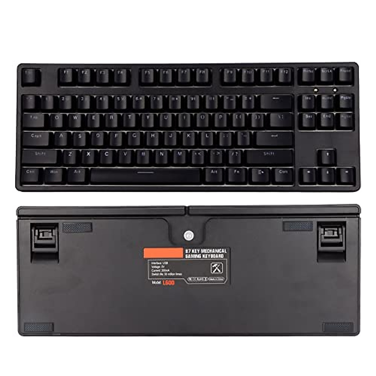 Gaming Keyboard, Quick Response 87 Keys Wired Widely Compatible Computer Keyboard Ergonomic Design for Work for Home Gaming for Office(Black)