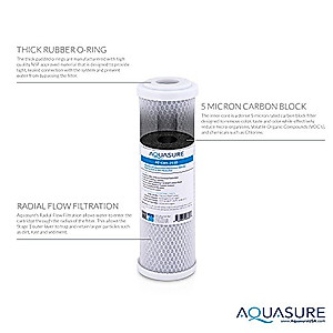 Aquasure Pioneer Series Carbon Block Water Filter - 10" x 2.5" 5 Micron Coconut Shell Carbon