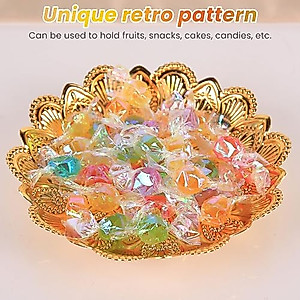 Gold Fruit Bowl, 5.5inch Decorative Metal Centerpiece Bowl Modern Fruit Bowl for Kitchen Counter Gold Bowls Gold Candies Dessert Serving Tray for Dinners Parties