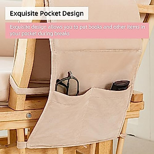 LUXMARS Glider Rocker Replacement Cushions with Storage Soft Velvet Washable Chair Cushion for Glider Rocking Chair 5 PCS Beige