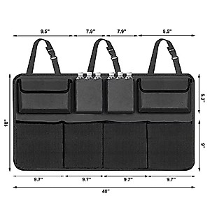 Wellkool Car Trunk Car Organisers, Backseat Hanging Car Organisers with 8 Large Storage Bag -Trunk Organizer for SUV,Truck,Van -Your Space Saving Exper (Car Organizer1)