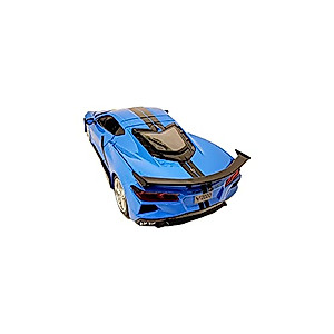 Maisto Diecast Cars 2020 Chevy Corvette Stingray C8 Coupe with High Wing Blue with Black Stripes 118 Diecast Model Car31455