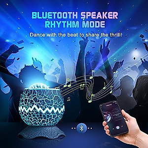 Galaxy Star Night Light Projector, Aurora Projector with 33 Light Effects, Dinosaur Egg Lights for Bedroom Decor with Bluetooth Speaker White Noise & Remote Control for Kids/Party/Gift