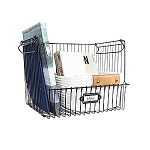 Spectrum Diversified Vintage Living Large Stacking Basket for Home Storage and Organization, Black